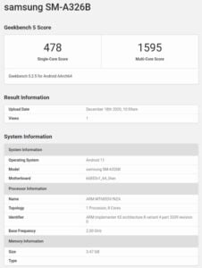 Galaxy A32 5G Geekbench listing confirms Dimensity chip - revü