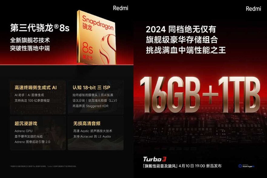 Redmi Turbo 3 with Snapdragon 8s Gen 3 coming April 10 - revü